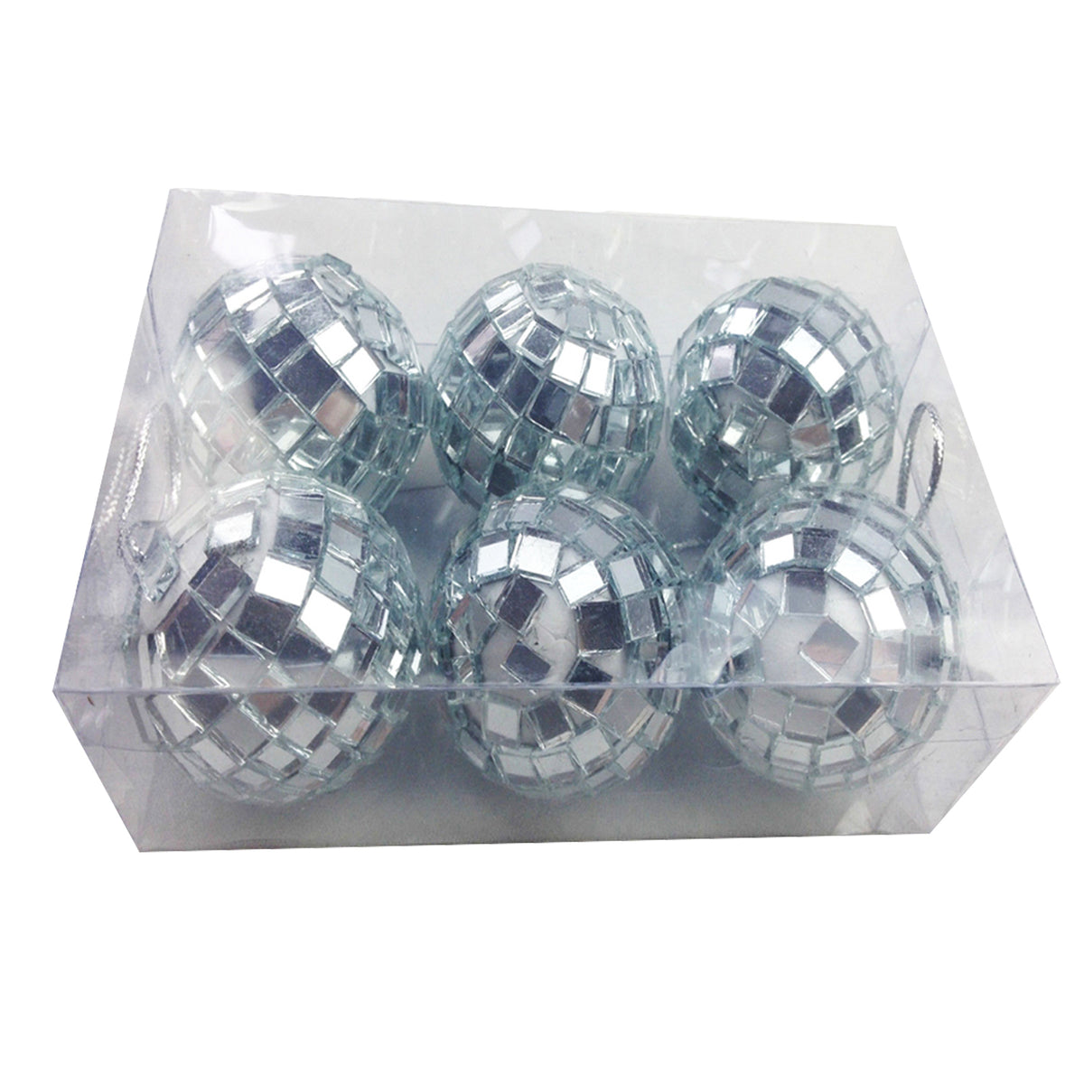 NNEDSZ 6x Hanging Mini Disco Balls Shiny Silver Mirror Party Halloween ...