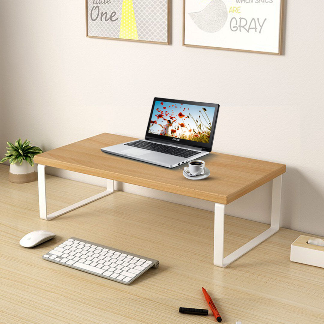 NNEAGS 40cm Wood Computer Monitor Elevated Stand Desktop Support Stati ...