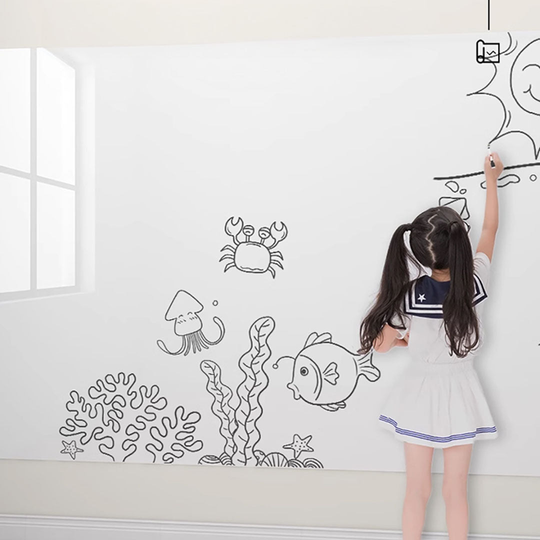 NNEAGS 120cmx500cm Clear Dry Erase Adhesive Whiteboard Wall Surface Pe ...