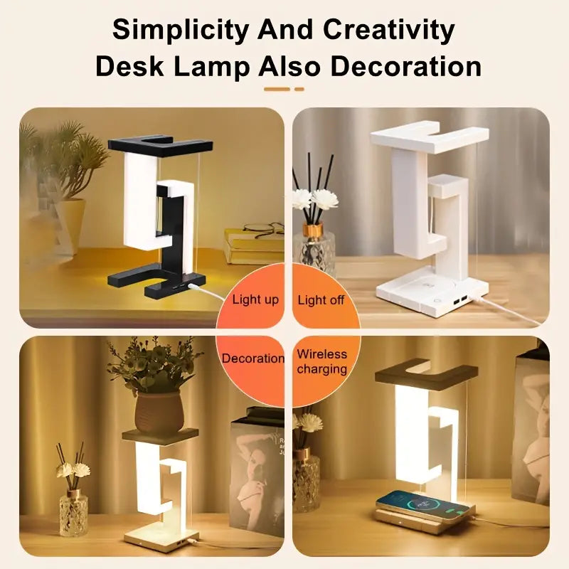 NNETM Floating Desk Lamp With Wireless Charging And USB Output Port ...