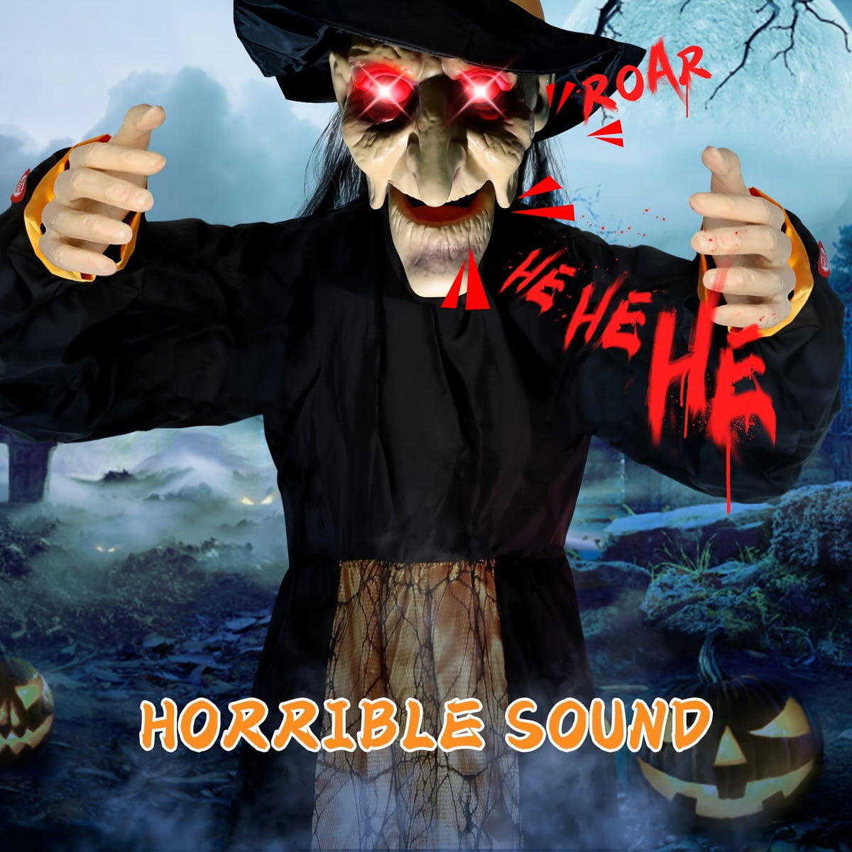 NNETM Motion-Activated Witch Sound Sensing Halloween Decoration – NNE ...