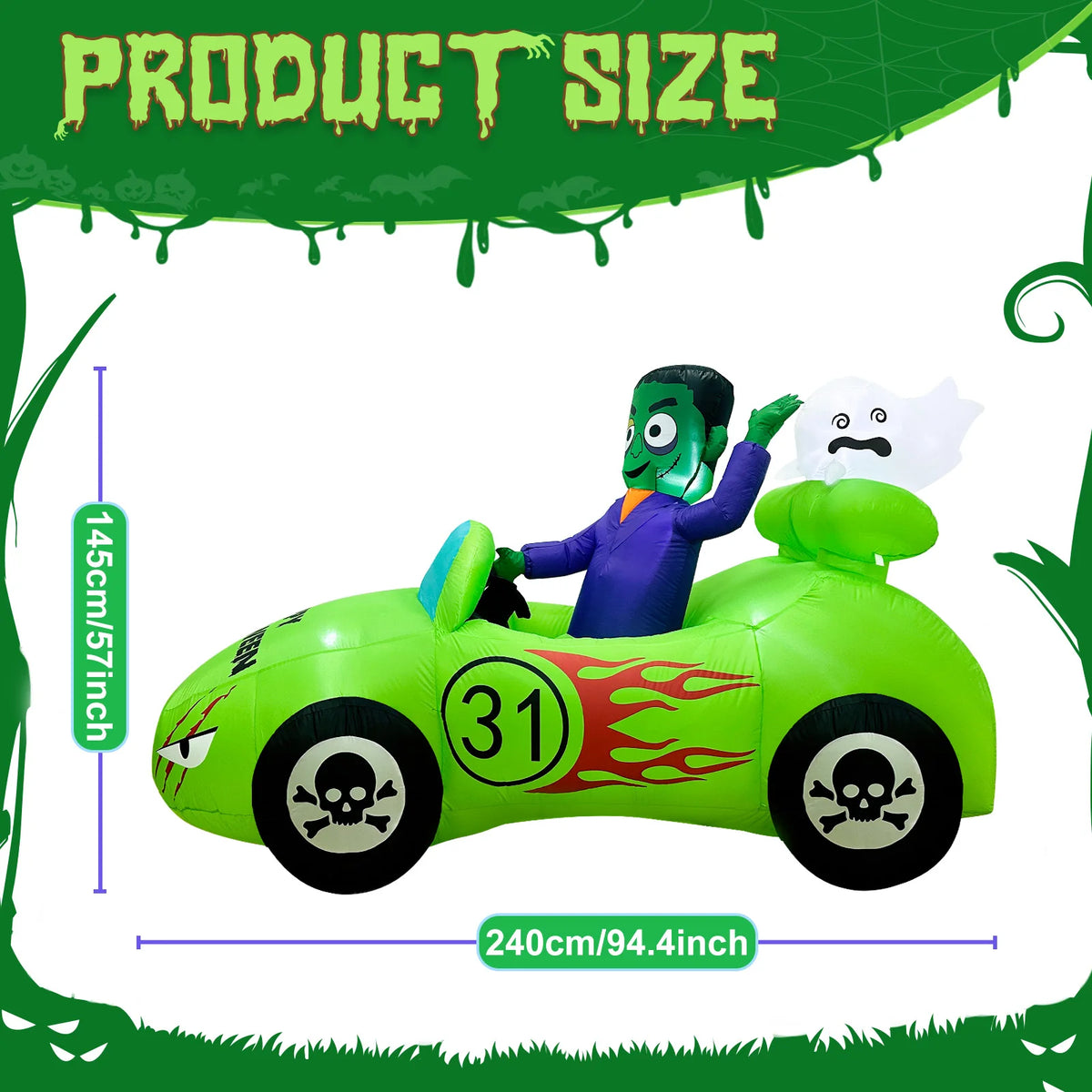 NNEOBA Halloween Inflatable Car Racing with Frank and Ghost – NNE Living
