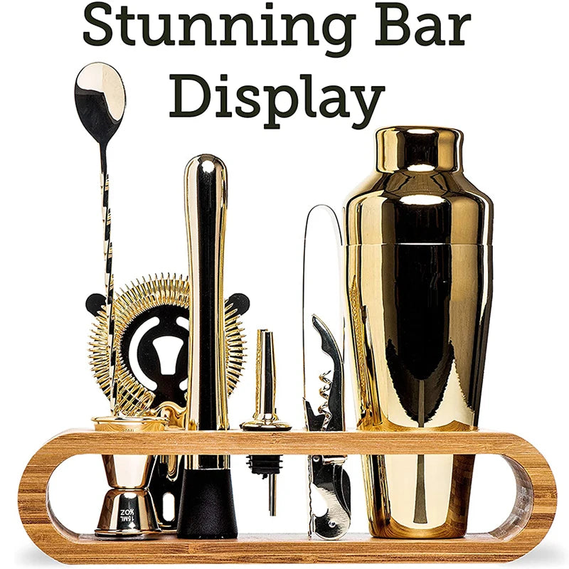 NNEOBA 10-Piece Bartender Cocktail Bar Set with Bamboo Stand – NNE Living
