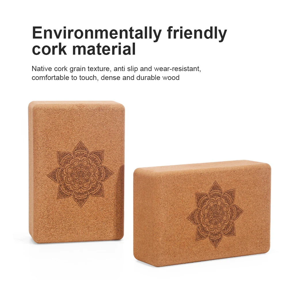 NNETM Cork Yoga Block Set Non-Slip High Density (Brown) – NNE Living