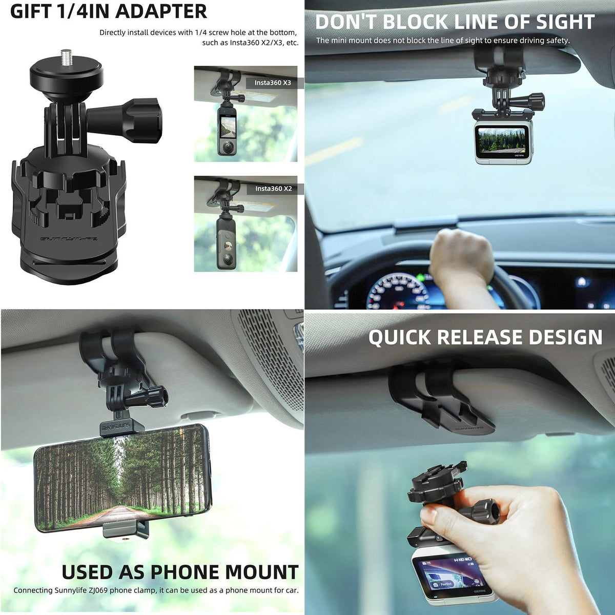 NNEIDS 360 Degree Rotating Sun Visor Camera Mount For Vlogging – NNE Living