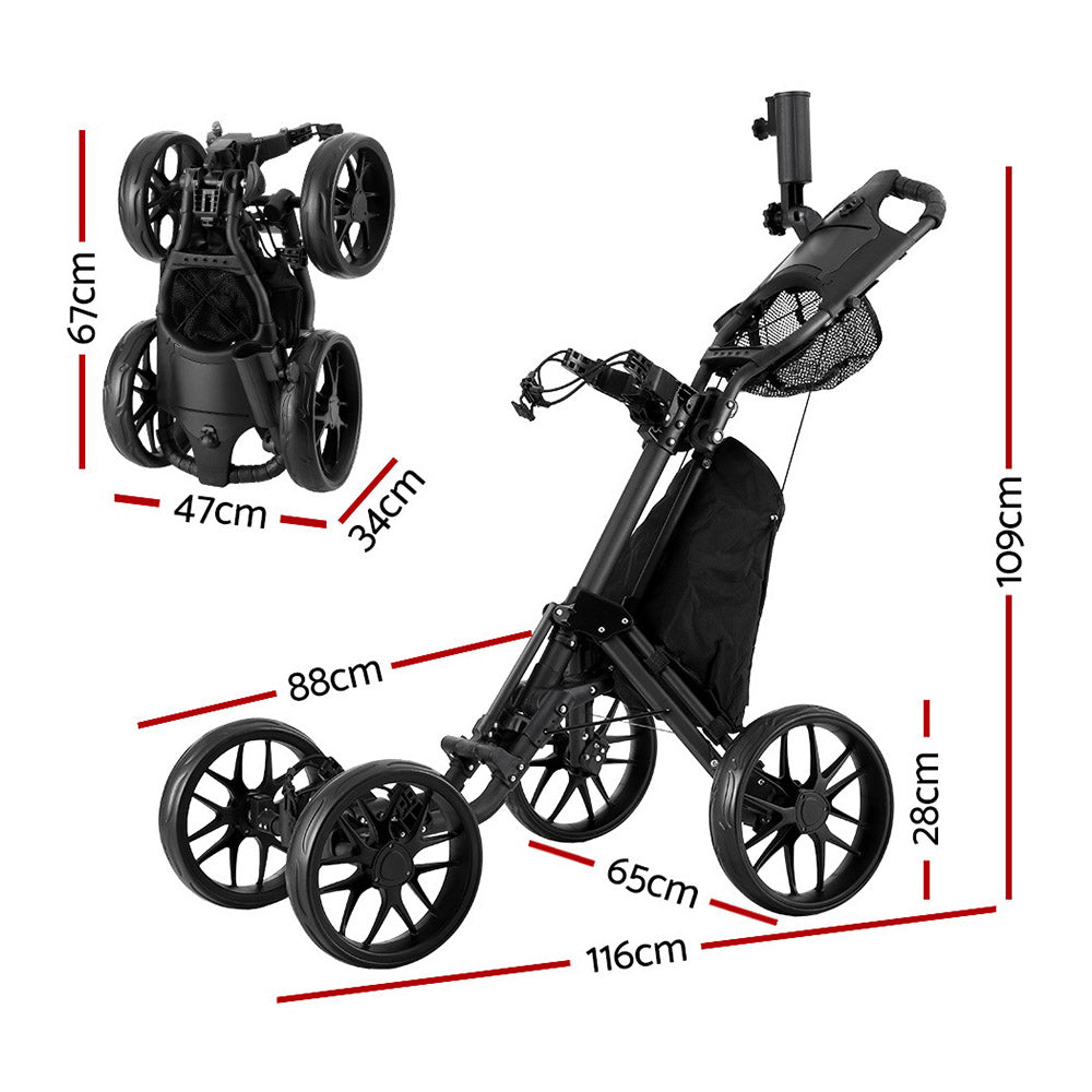 NNEDSZ Golf Buggy Foldable Trolley Golf Cart Wheels Umbrella Bottle Ho ...