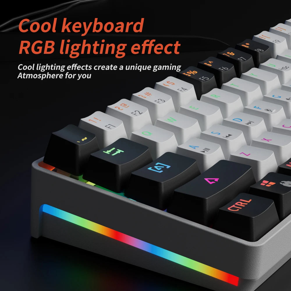 NNEOBA 61 Keys USB Gaming Mechanical Keyboard Red Switch RGB – NNE Living