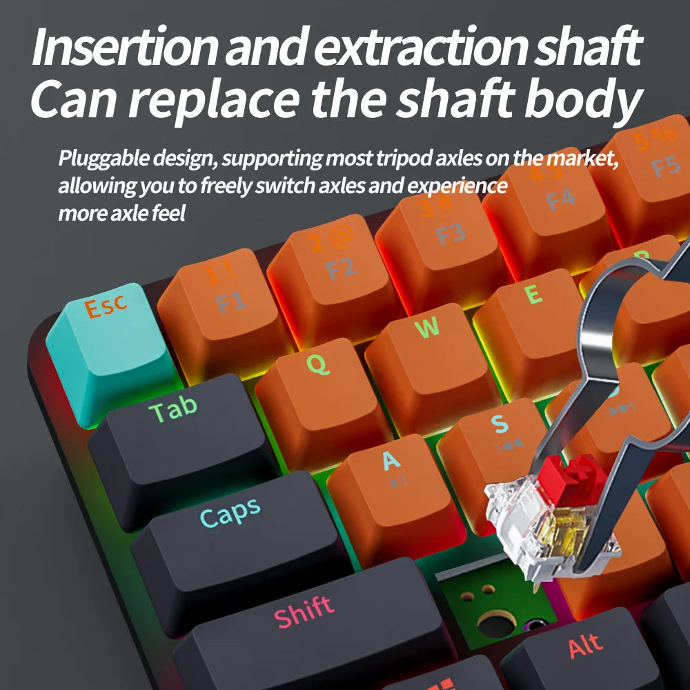 NNEOBA USB Mini Mechanical Gaming Keyboard 61 Key Red Switch – NNE Living