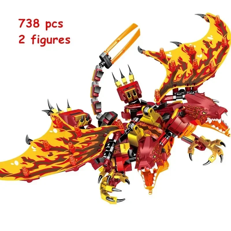 NNEOBA Double Headed Dragon Building Blocks Set (718 Pieces) – NNE Living