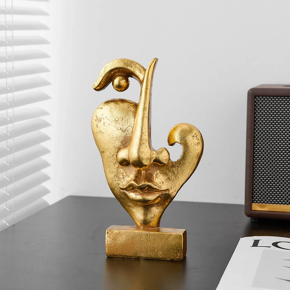 NNEOBA Sculpted Splendor: Elevate Your Space with Golden Face Art – NNE ...