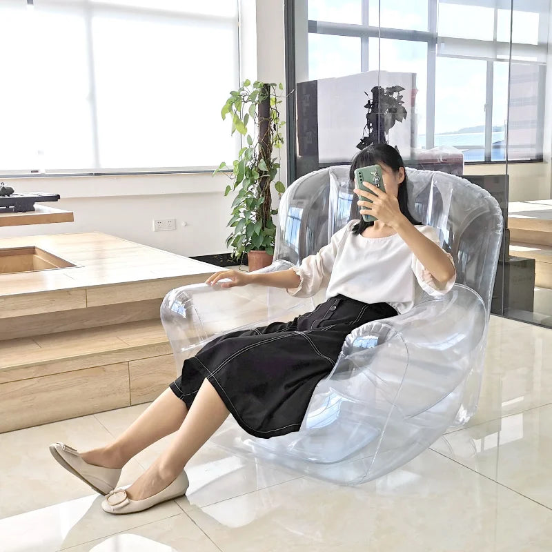 NNEOBA Transparent Nordic Inflatable Sofa - Modern Armchair for Bedroo ...