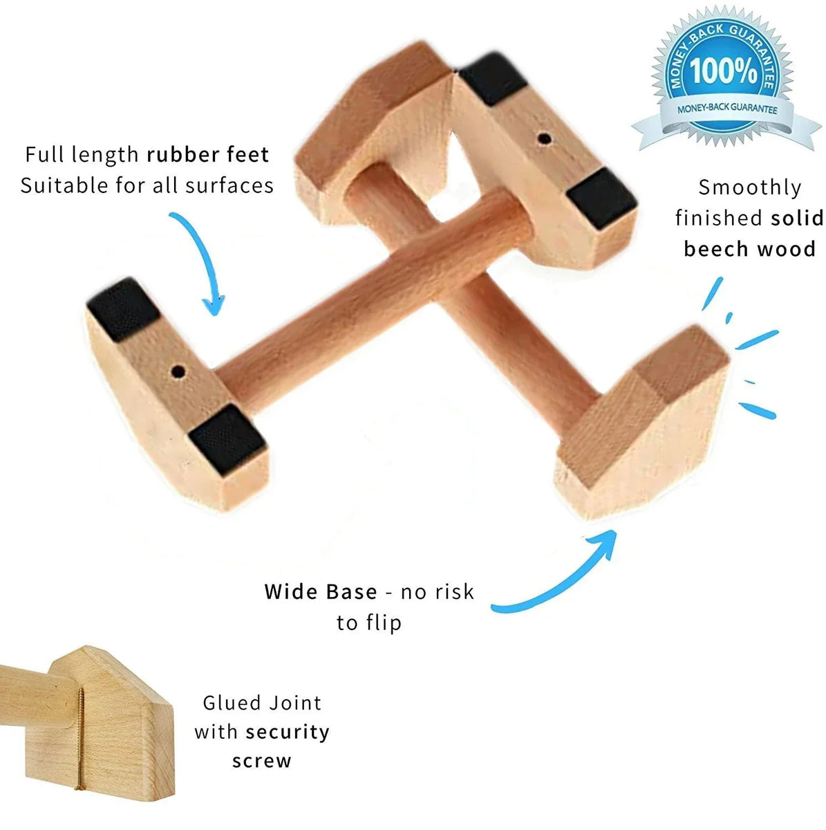 NNEOBA Push-up Stand Wood Pushup Bars Exercise – NNE Living