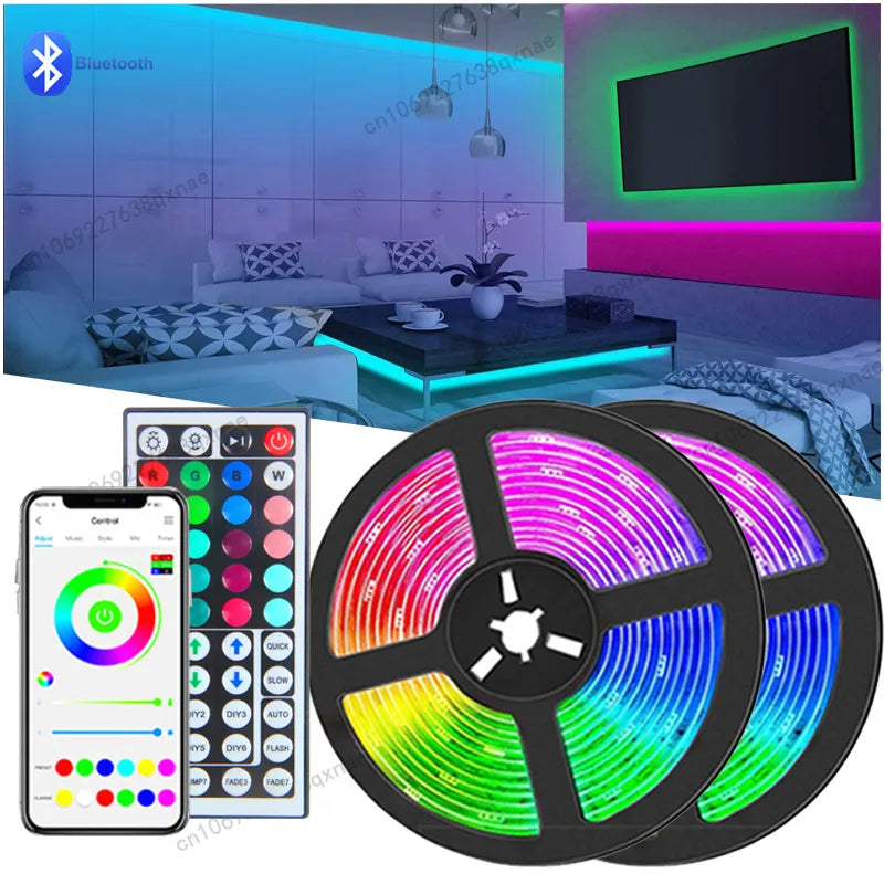 NNEOBA Bluetooth LED Strip Lights - RGB Color Changing Room Decoration ...