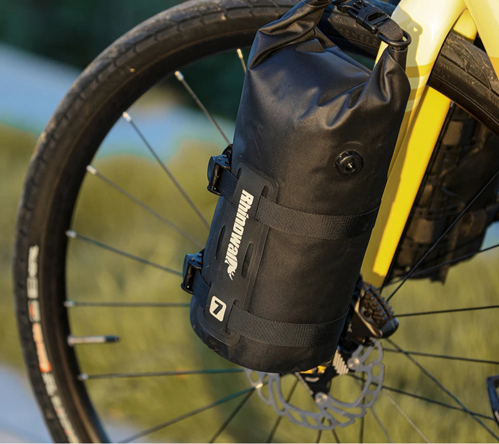 NNEOBA Waterproof 4L Bike Front Fork Bag PC Set with Mounting Base Bla ...