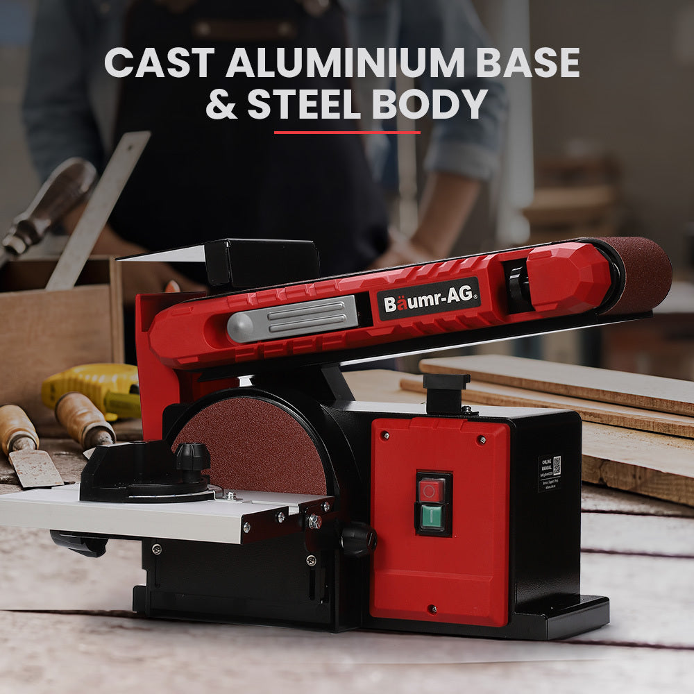 NNEMB Bench Belt and Disc Sander Combo, 100mm Linisher + 150mm Disc, S ...