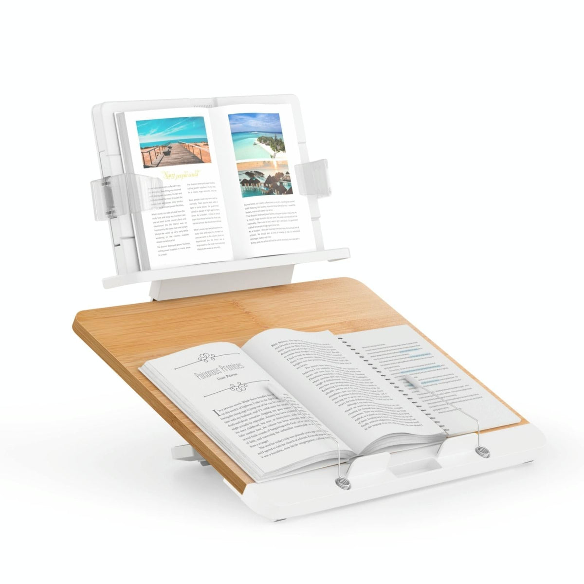 NNEIDS Adjustable Desktop Book Stand With Multi-Angle Clip - Foldable ...