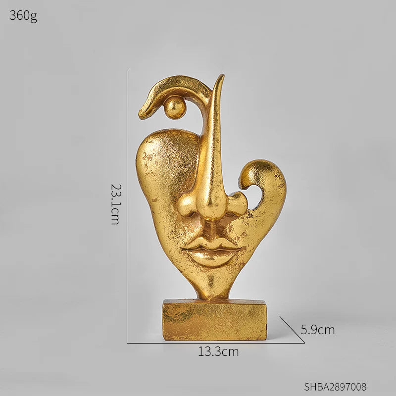 NNEOBA Sculpted Splendor: Elevate Your Space with Golden Face Art – NNE ...