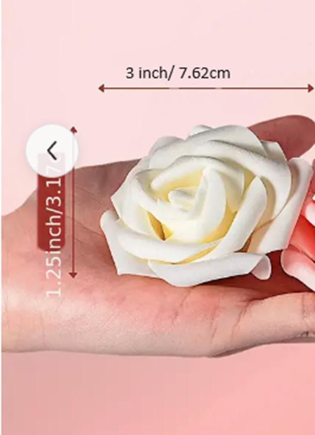 NNETM 100-Piece Bulk Artificial Foam Roses - Milk White – NNE Living