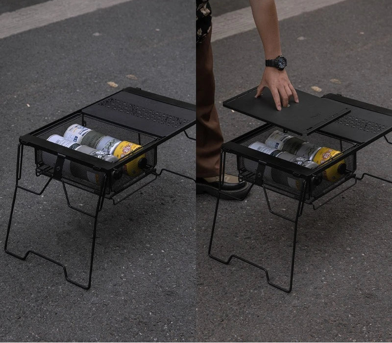 NNEOBA IGT Outdoor Table Unit Basket Storage Net Cage Silver – NNE Living