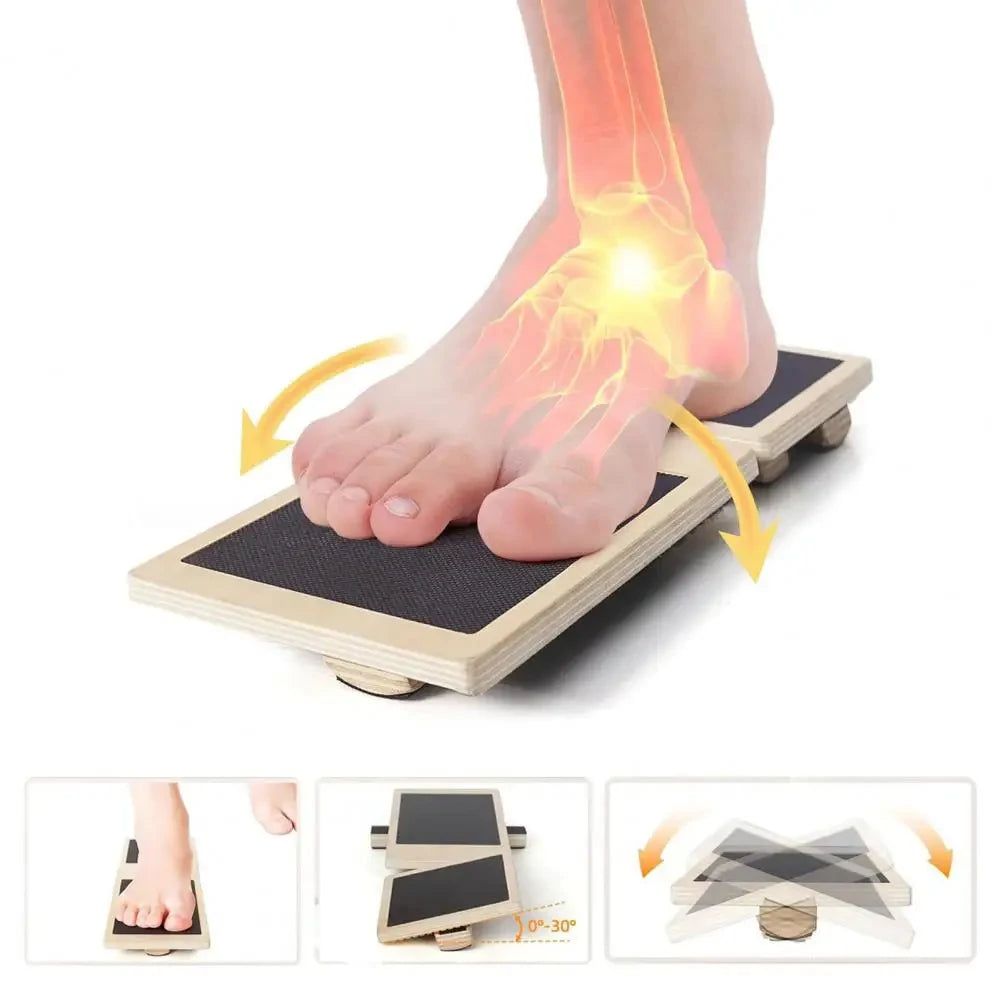 NNEOBA Wooden Single Leg Balance Board Ankle Strengthener Brown – NNE ...