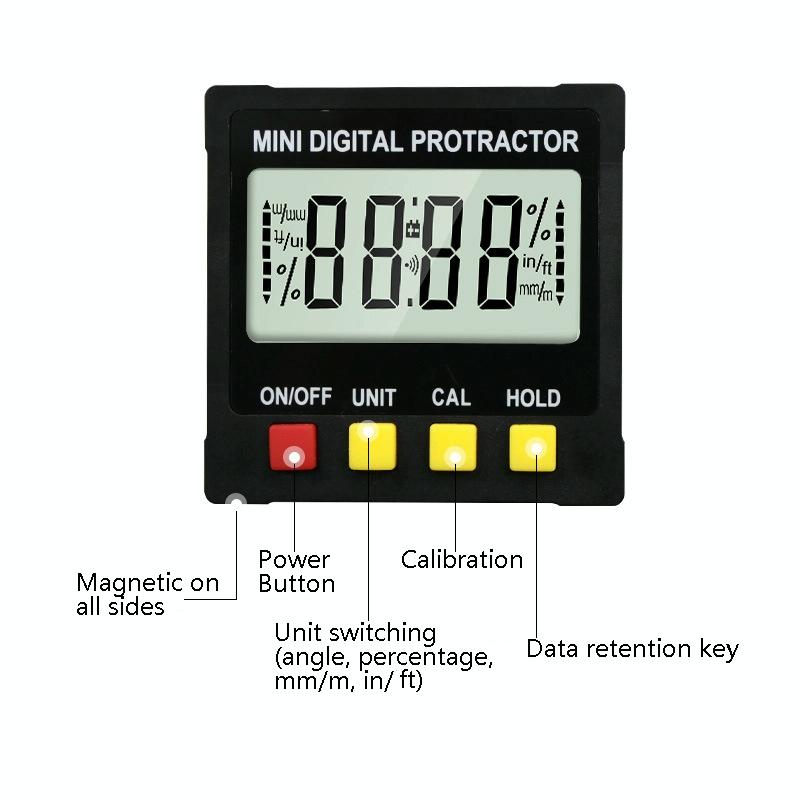 NNEIDS Digital Inclinometer Protractor With Magnetic Angle Ruler – NNE ...