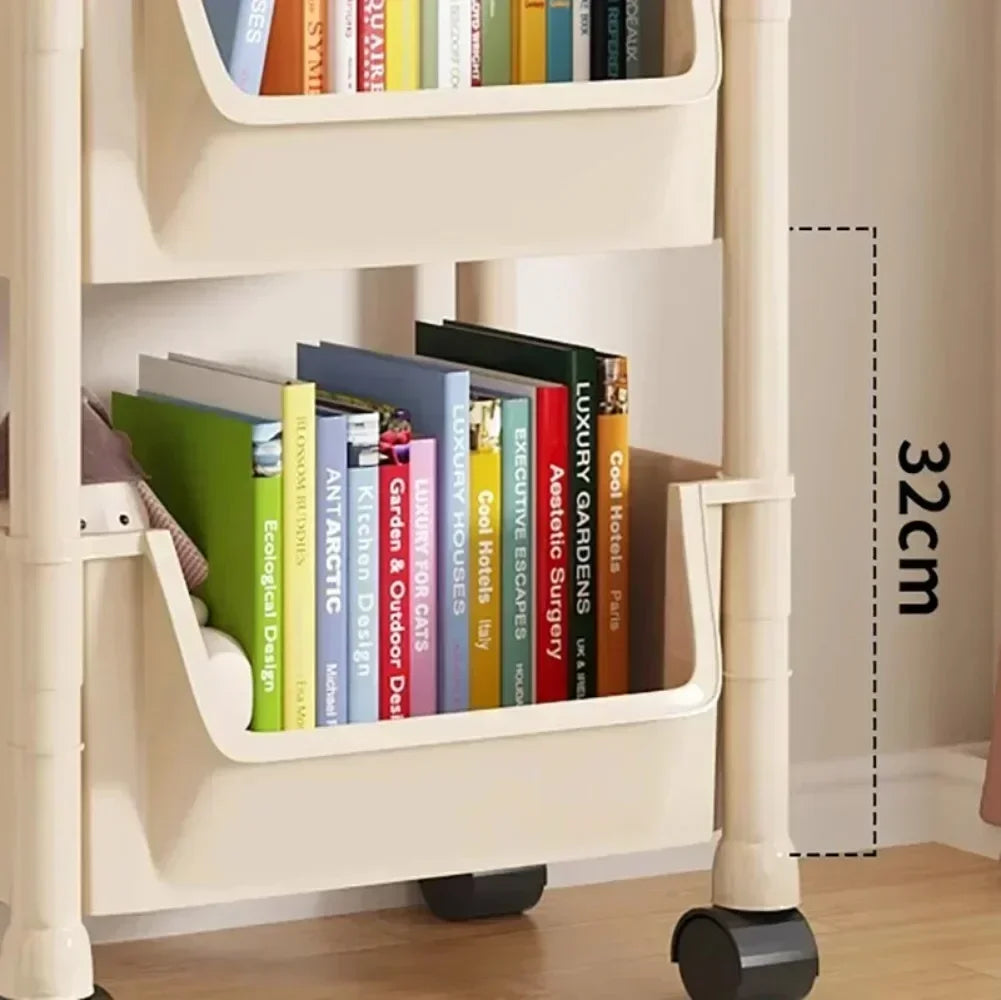 NNEOBA Portable Trolley Bookshelf with Wheels for Storage – NNE Living