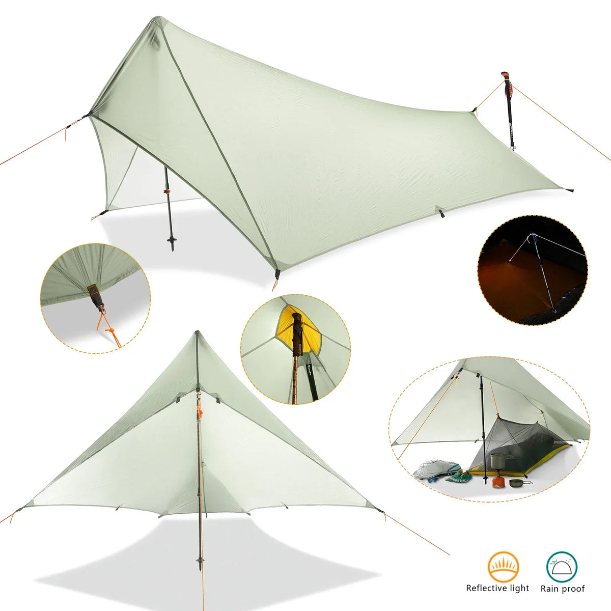 NNEOBA Ultralight Waterproof Flysheet Tent Shelter (Green) – NNE Living