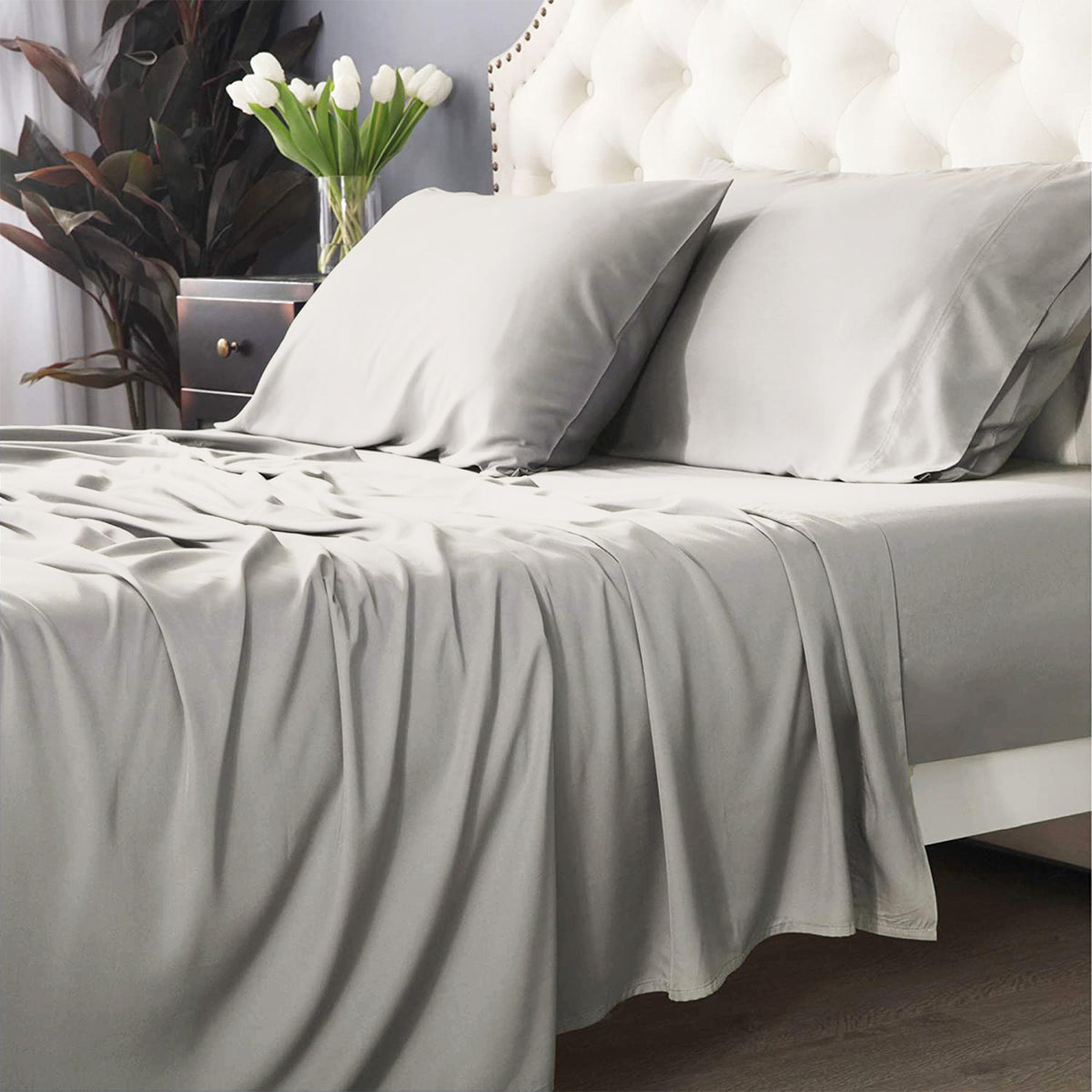 NNEDSZ Bamboo Cotton 500 TC Dove Sheet Set by Park Avenue Split King ...