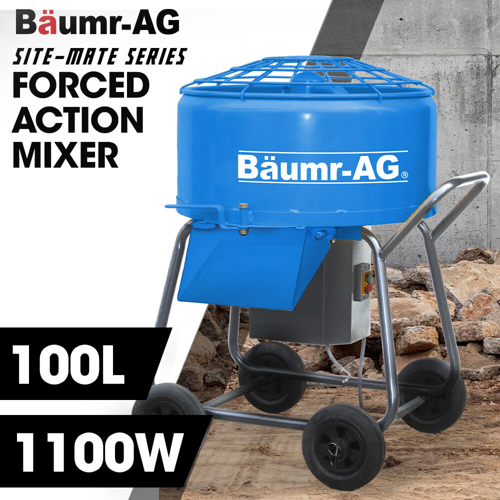 BAUMR-AG 100L Forced Action Pan Mixer, 1100W Electric Motor, Lightweig ...