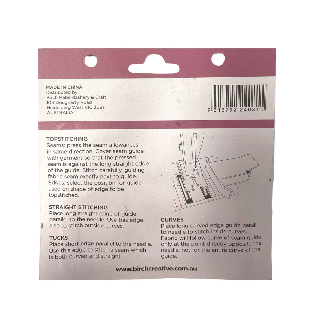 Magnetic Seam Guide Birch Silver Curve Straight Tucks Sewing Machine A ...