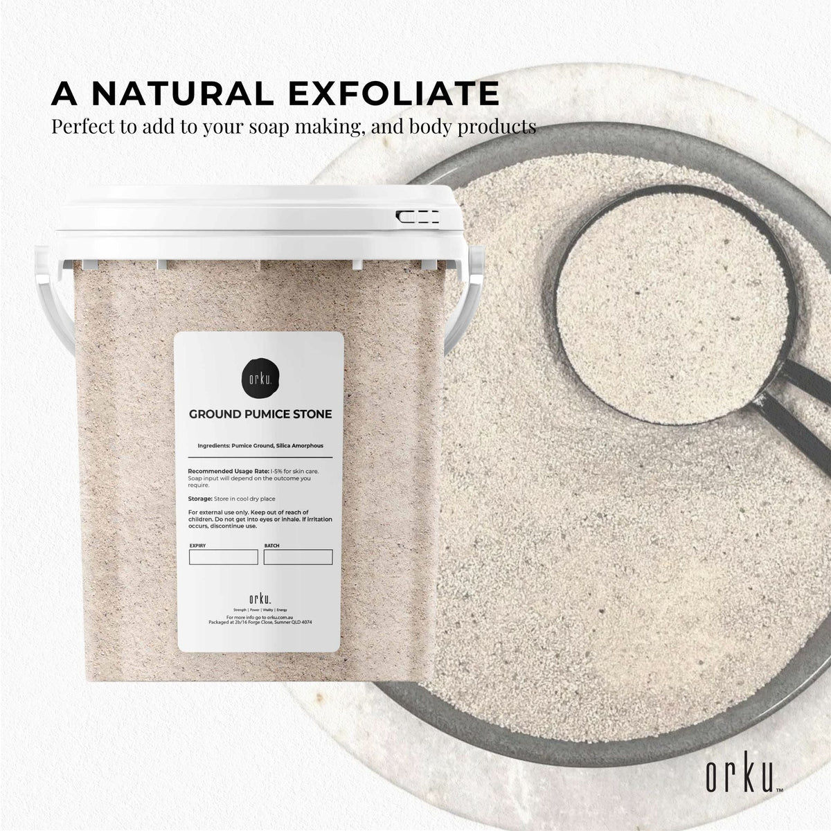 NNEDSZ 1.3Kg Ground Pumice Stone Granular Powder Tub Exfoliant Body Sc ...