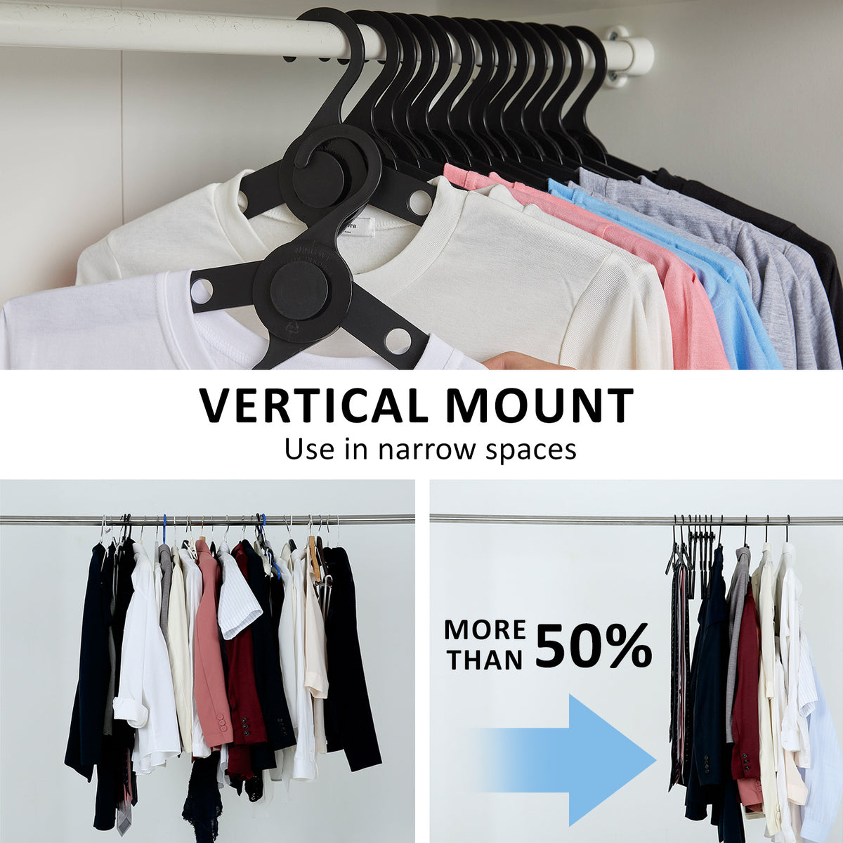 NNEDSZ 50X Plus Hanger Multiple Clothes Rack Organizer Foldable 10 Hol ...
