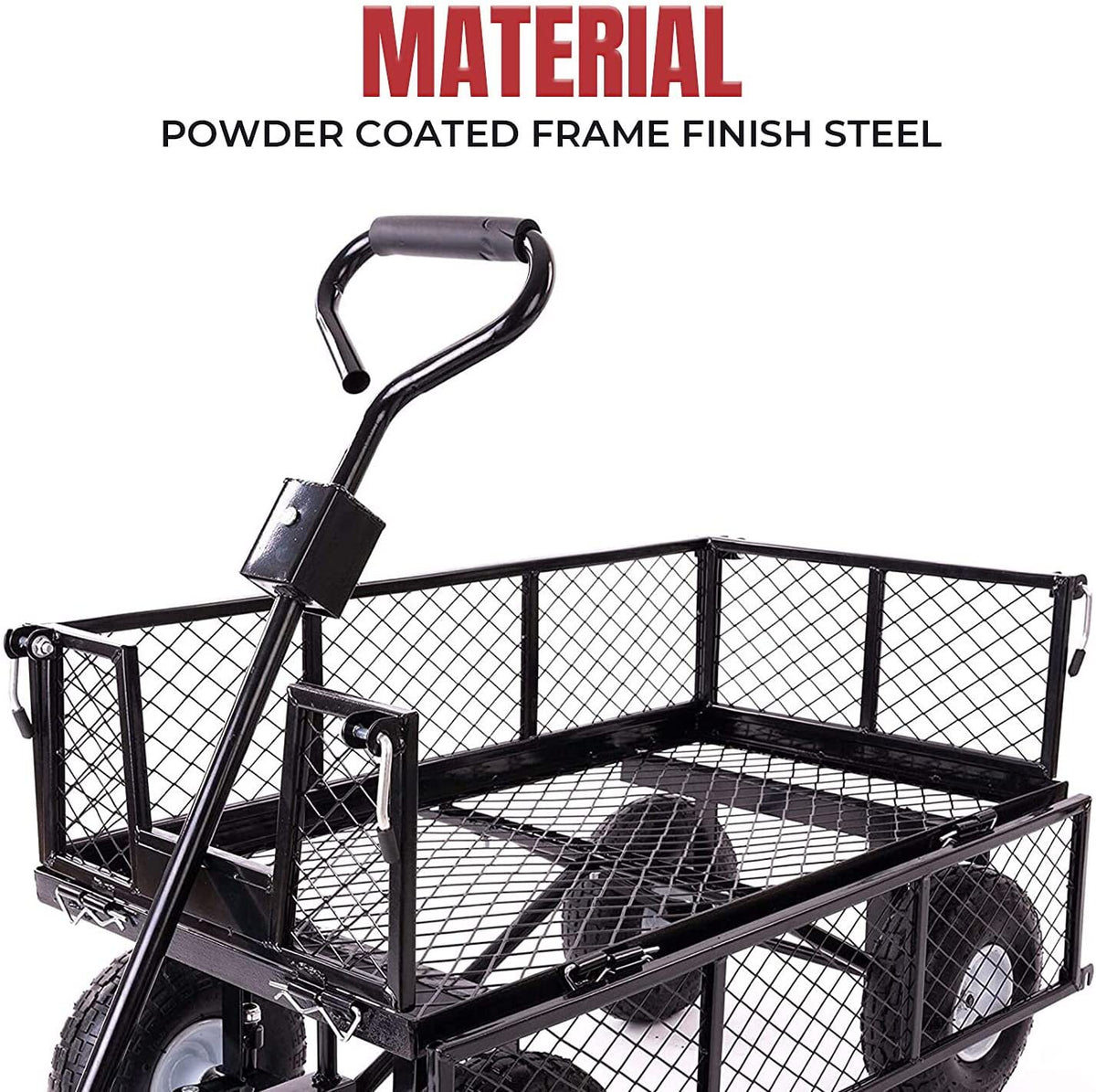 NNEDSZ Garden Dump Rolling Mesh Cart with Heavy Duty Steel Frame,10 In ...