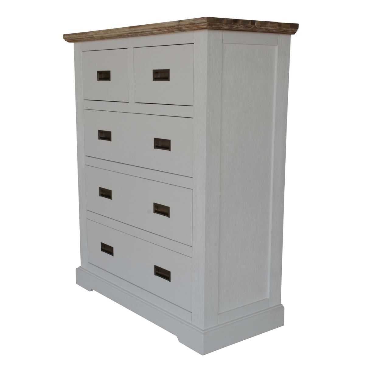Fiona Set of 2 Bedside Table Tallboy Bedroom Furniture Package Set Whi ...