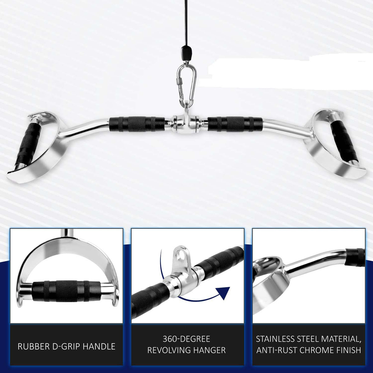 NNEDSZ 86cm Tricep Press Solid Pulldown Bar Cable Machine Revolving LA ...