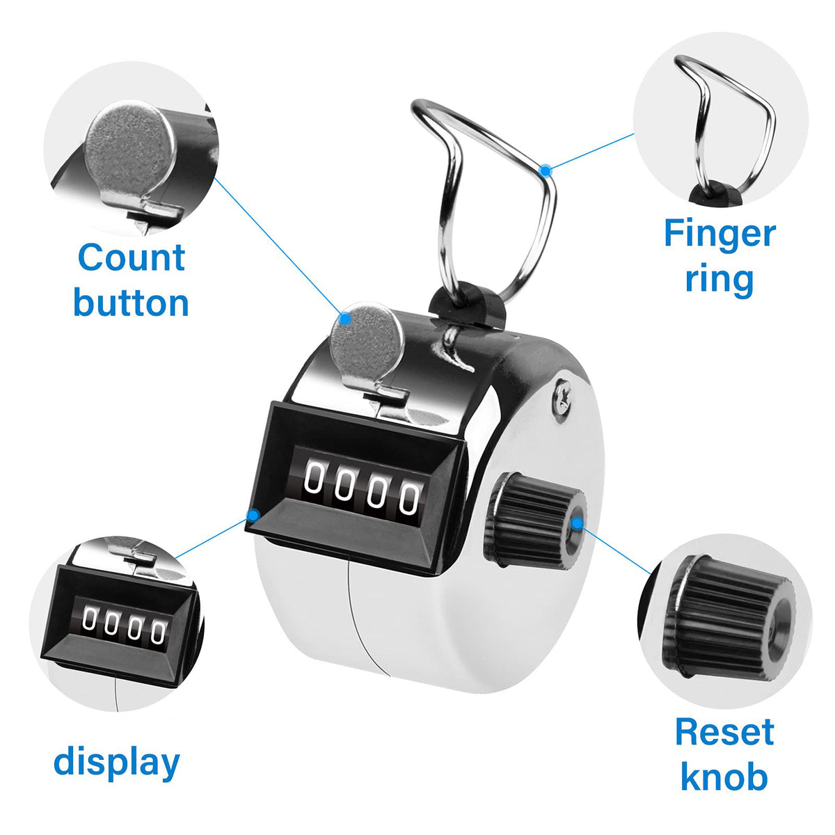 NNEDSZ Hand Tally Counter 4-Digit Lap Counters Clicker Pitch for Count ...