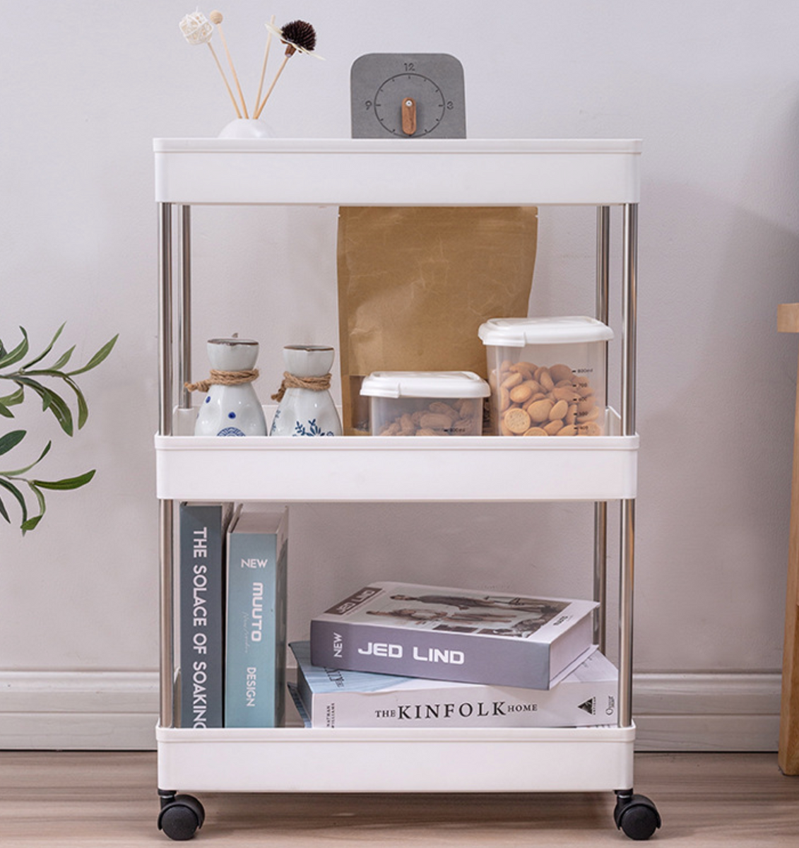 NNEDSZ Space Saver Rolling Storage Trolley Cart 3 tier – NNE Living
