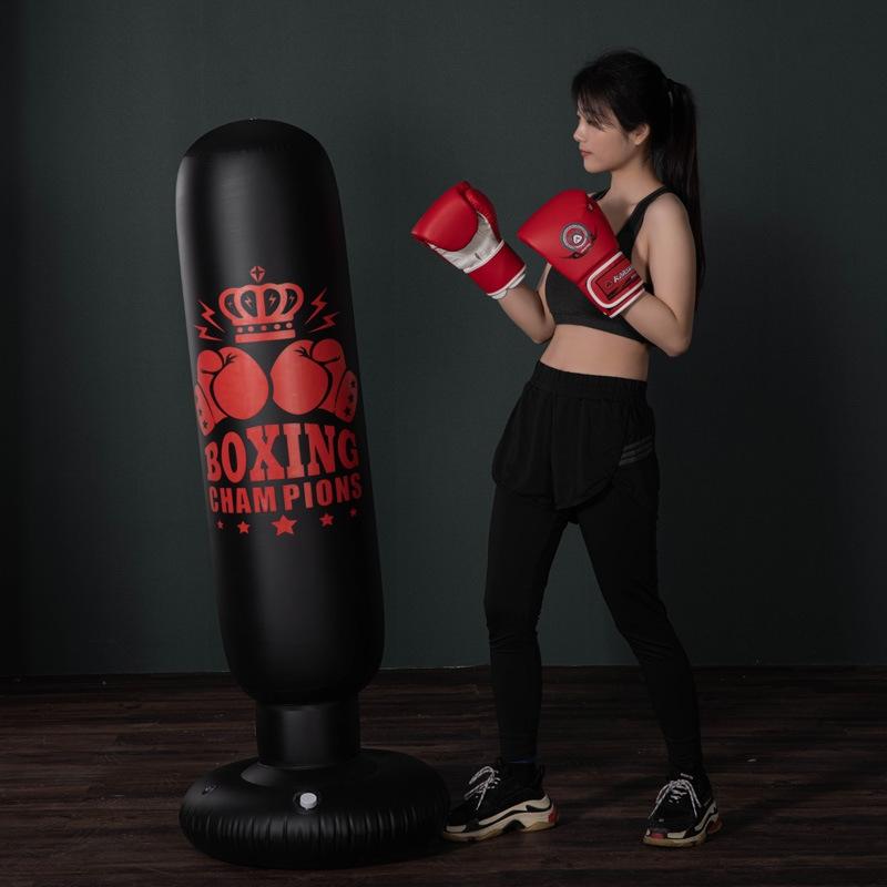 NNEDSZ Adult Inflatable Vertical Boxing Column - 1.6M Non-Tumbler Sand ...