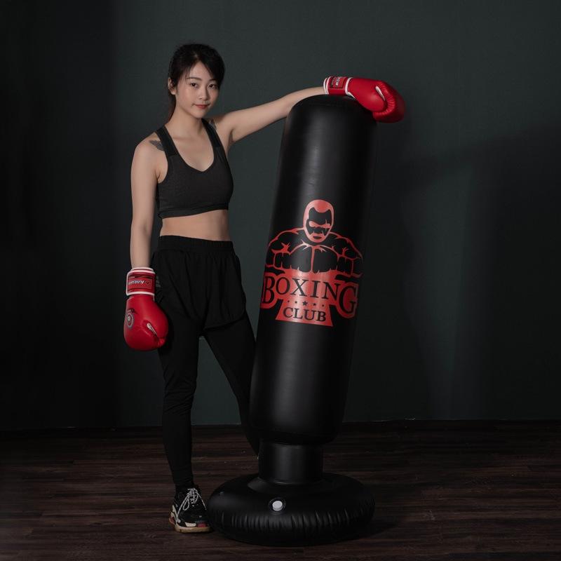 NNEDSZ Adult Inflatable Vertical Boxing Column - 1.6M Non-Tumbler Sand ...