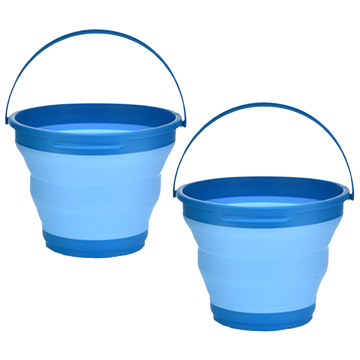 NNEDSZ 2x 7L Foldable Collapsible Silicone Bucket for Home/Hiking/Camp ...