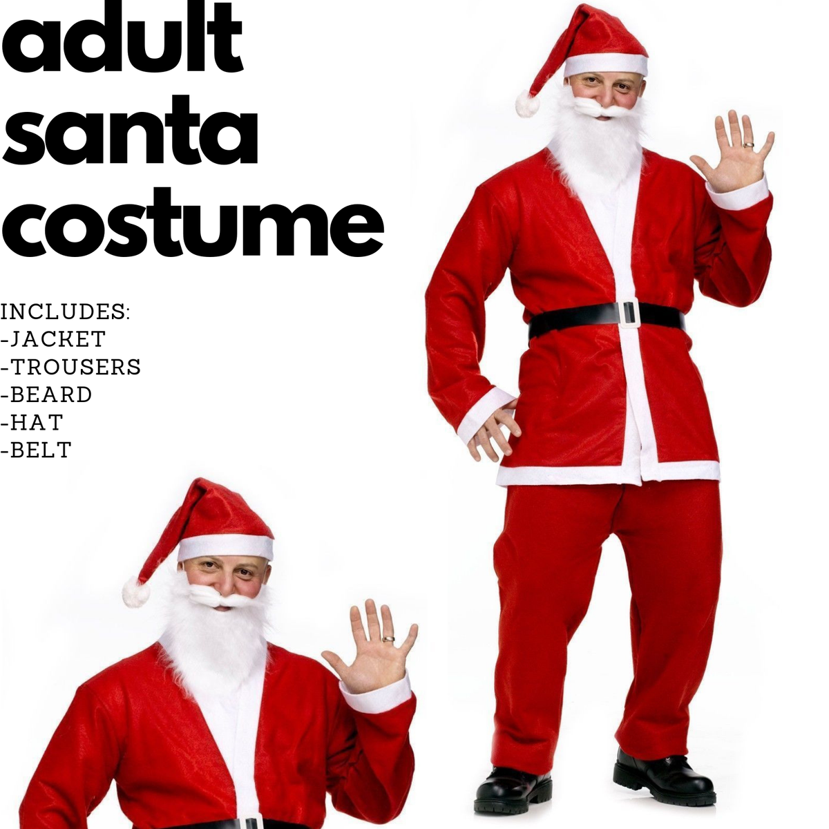 NNEDSZ ADULT SANTA CLAUS COSTUME Suit Father Xmas Party Outfit Father ...