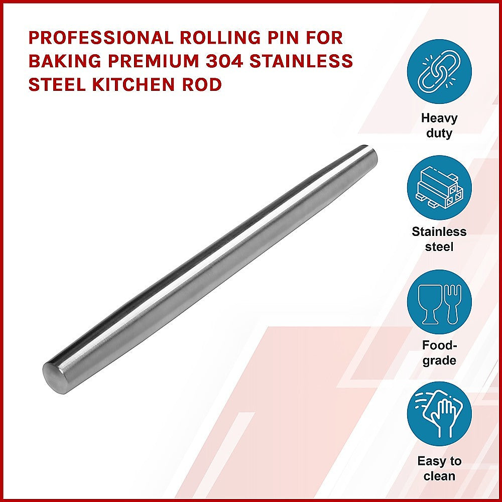NNEDSZ Professional Rolling Pin for Baking Premium 304 Stainless Steel ...