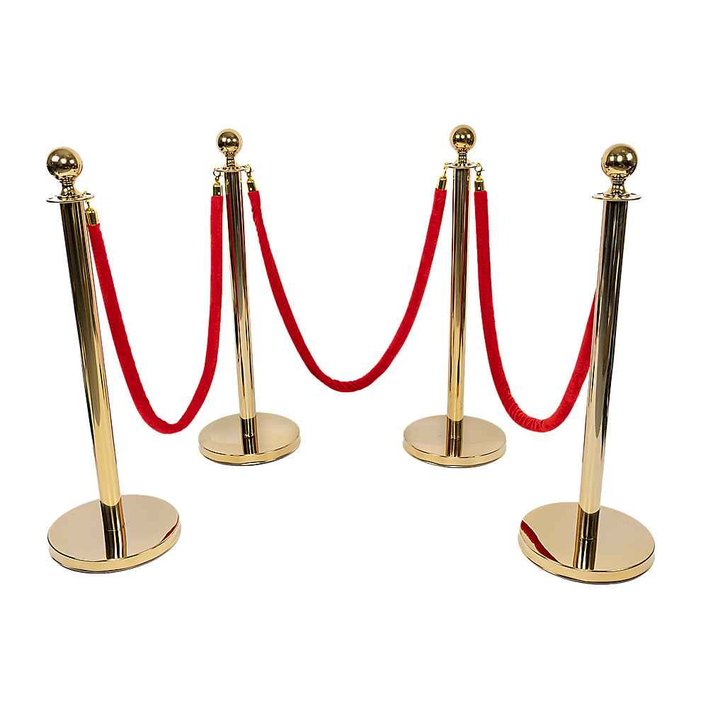 NNEDSZ 4 x Queue Barriers + 3 Ropes Exhibition Crowd Control Bollards ...