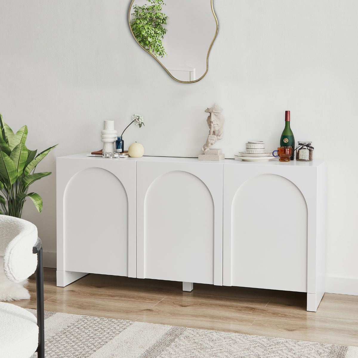 Dome White 3 Doors Sideboard – NNE Living