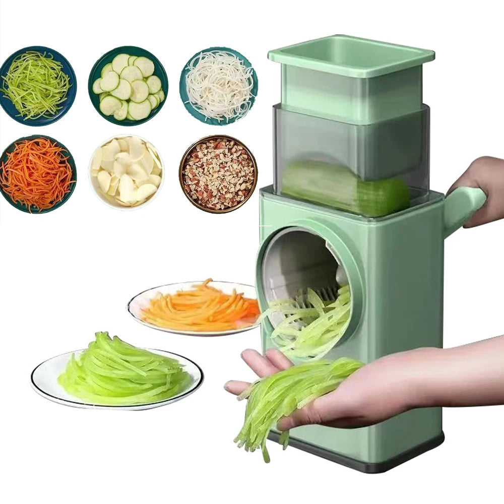 NNEOBA Drum Vegetable Cutter Hand-Crank Food Slicer Grater Processor ...