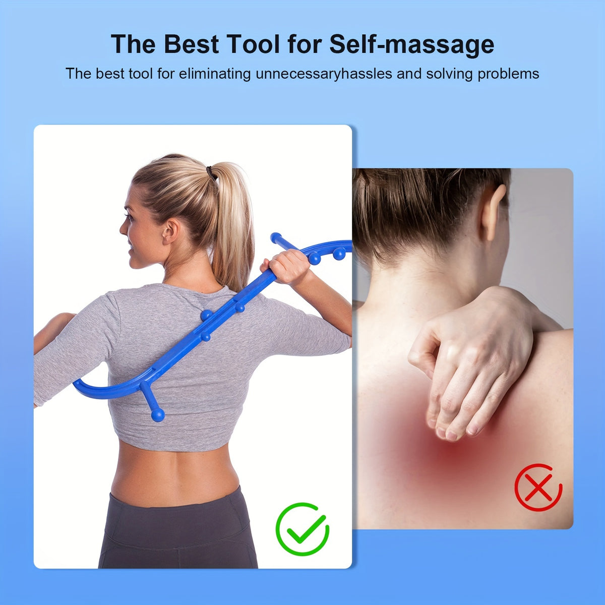 NNETM Lead-Free S-Shaped Hook Self-Massage Stick(Blue) – NNE Living
