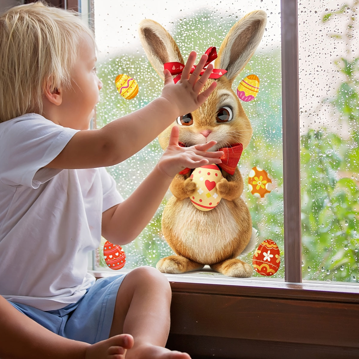 NNETM Easter Bunny & Egg Reusable Window Cling Sticker – NNE Living