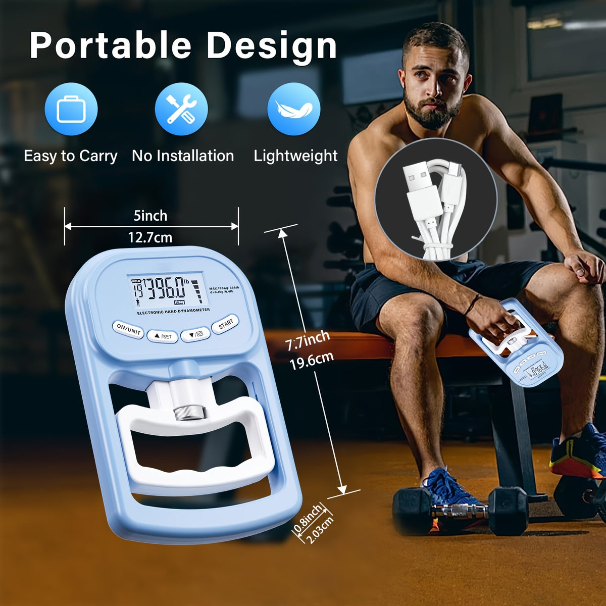 NNETM Digital Grip Strength Tester LCD Hand Trainer – NNE Living
