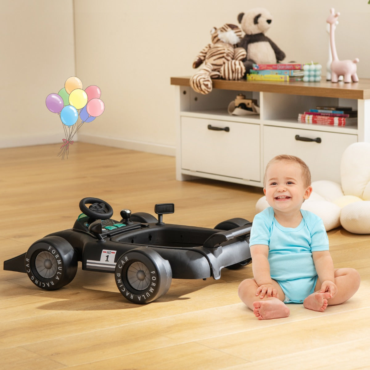 NNECW 4-in-1 Foldable Activity Car Walker with Adjustable Height and S ...