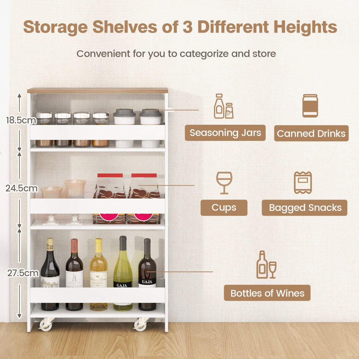 NNECW 4-Tier Slide-out Rolling Slim Storage Trolley for Kitchen – NNE ...